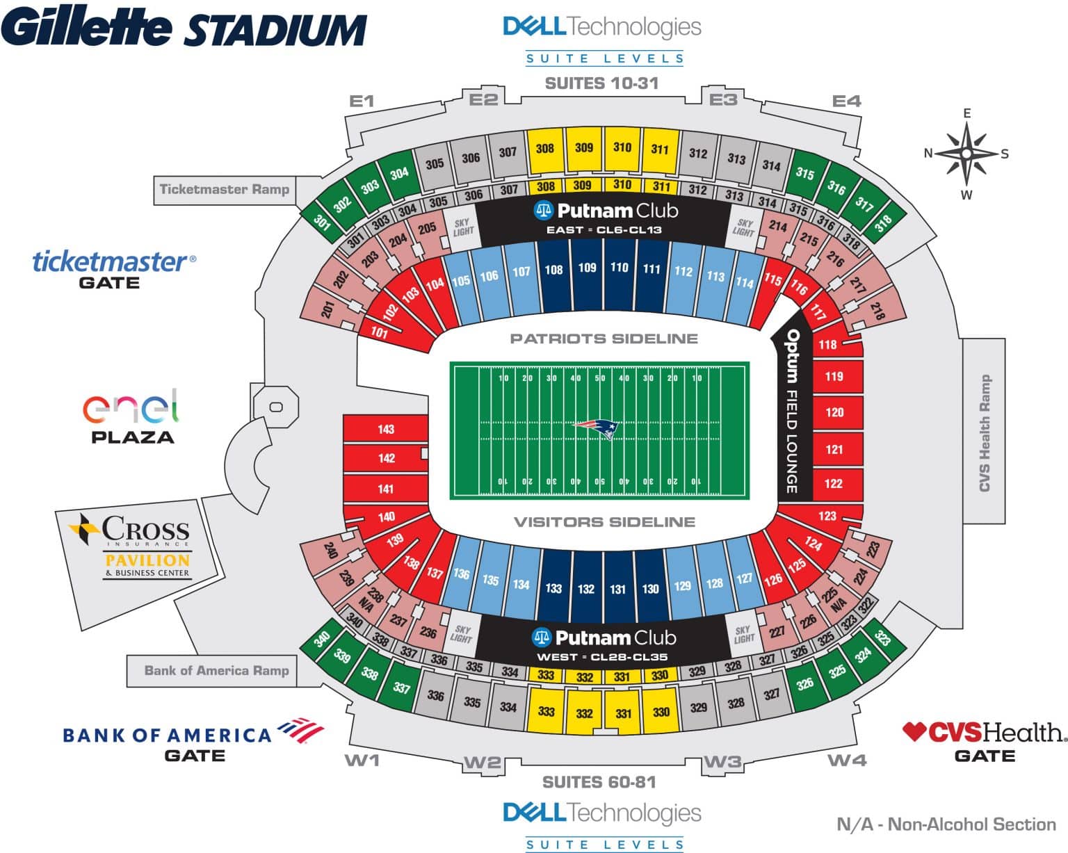 Best seats Gillette Stadium for New England Patriots and concerts