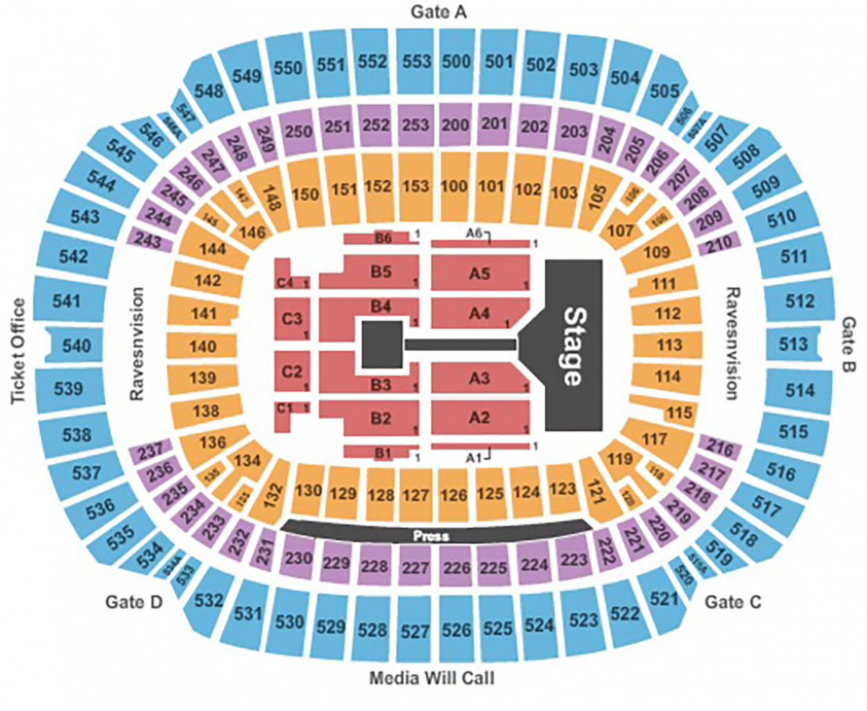 Best seats at the M&T Bank Stadium for Ravens games and concerts