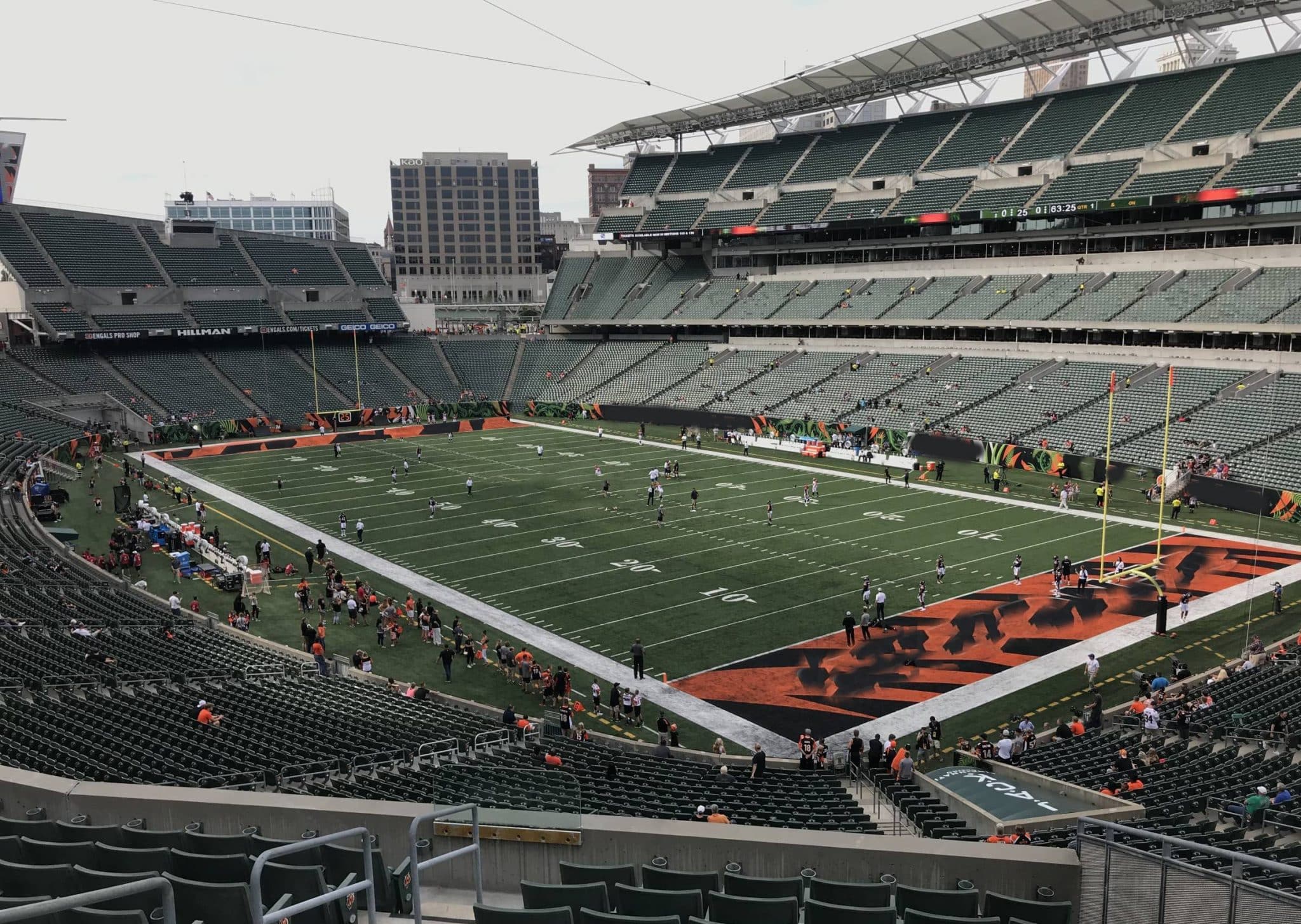 Best seats at the Paycor (Paul Brown) stadium for NFL & Concerts