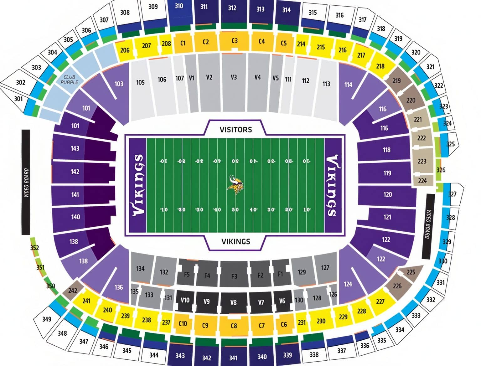Best seats at the US Bank Stadium for Vikings games and concerts