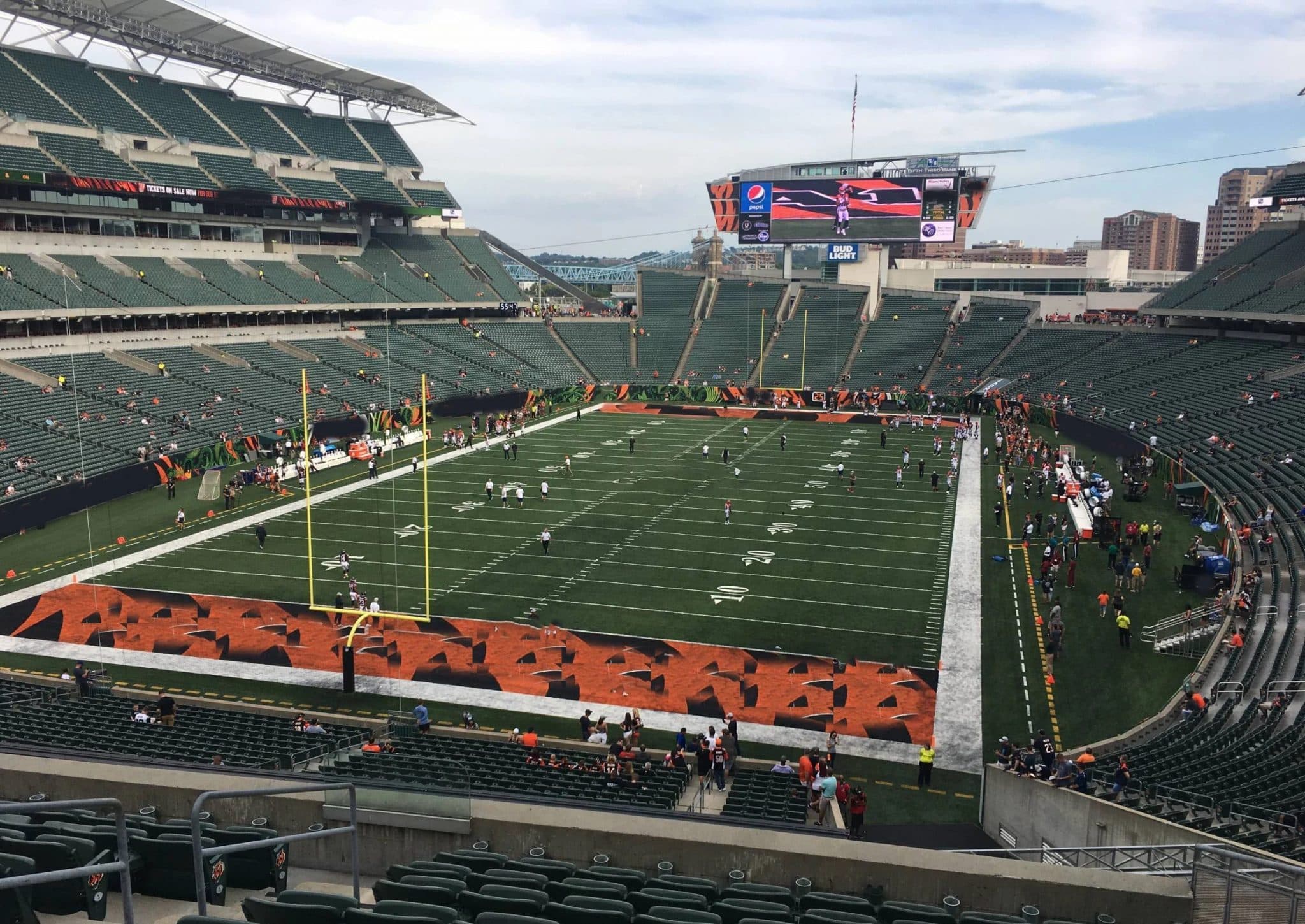 Best seats at the Paycor (Paul Brown) stadium for NFL & Concerts