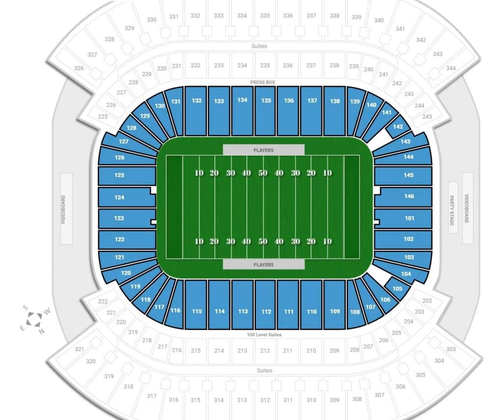 Best seats at the Nissan Stadium in Tennessee