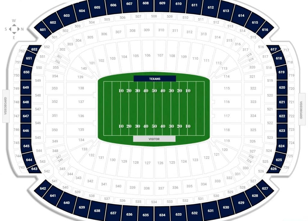 Seat reviews at NRG Stadium for Houston Texans games and concerts