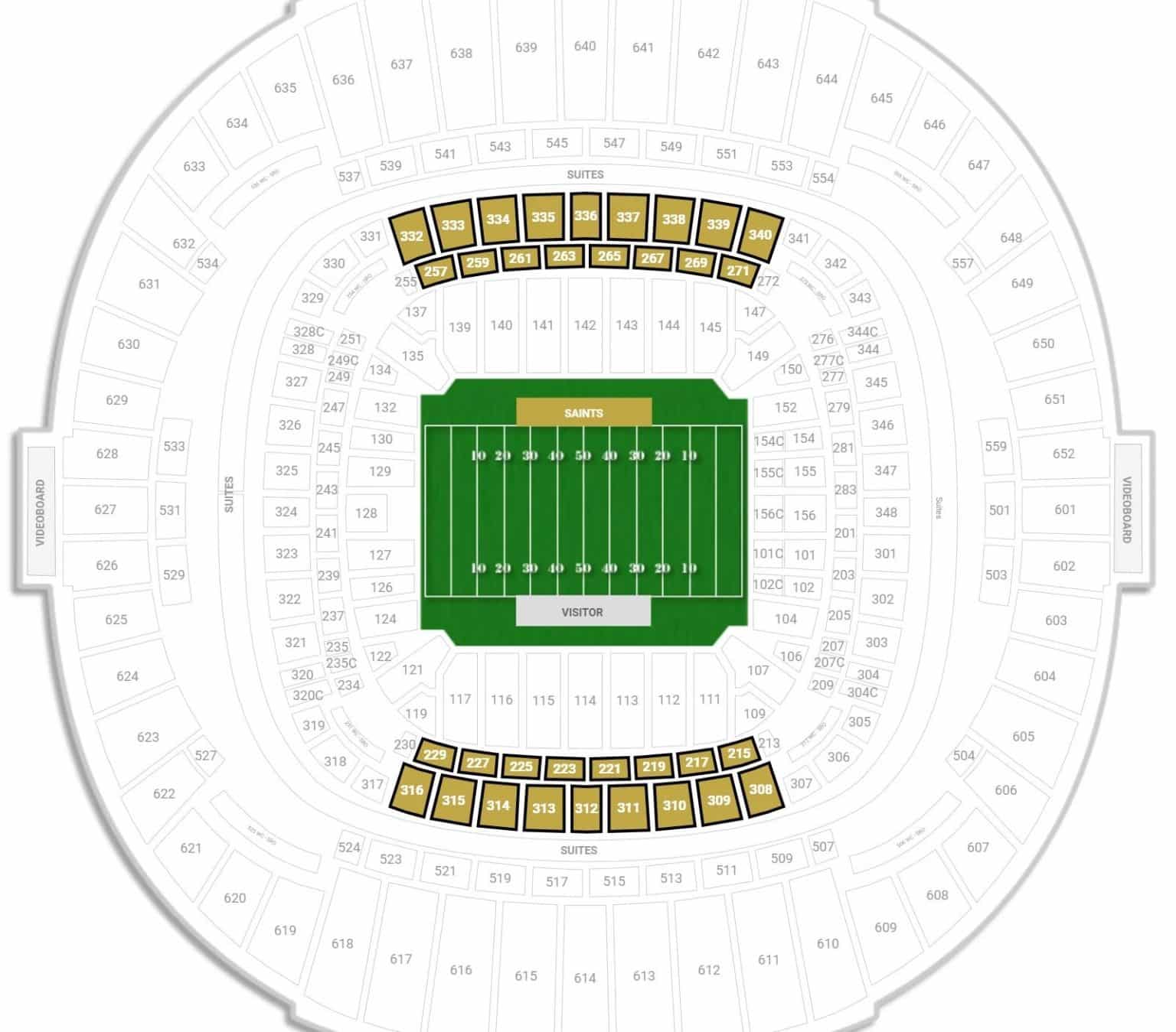 Caesars Superdome Seat Reviews: New Orleans Saints & concerts